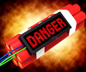 Danger Dynamite Sign Means Caution or Dangerous Stock Illustration ...