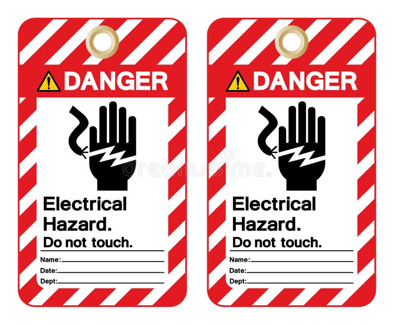 Danger Electrical Hazard Do Not Touch Tag Label Symbol Sign, Vector ...