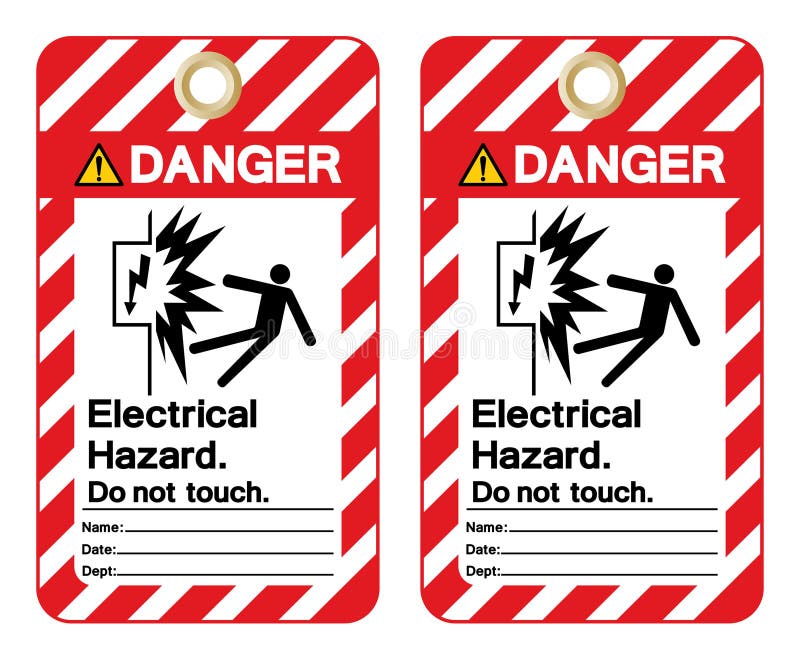 Danger Electrical Hazard Do Not Touch Tag Label Symbol Sign, Vector ...