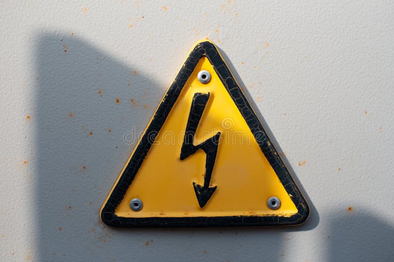 Danger Electrical Hazard High Voltage Sign, Black Triangle with Yellow ...
