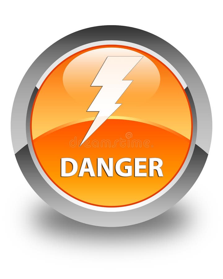 Danger (electricity Icon) Glossy Orange Round Button Stock Illustration ... Danger (electricity Icon) Glossy Orange Round Button Stock Illustration ...