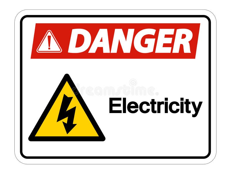 Danger Electricity Symbol Sign Isolate on White Background,Vector ...