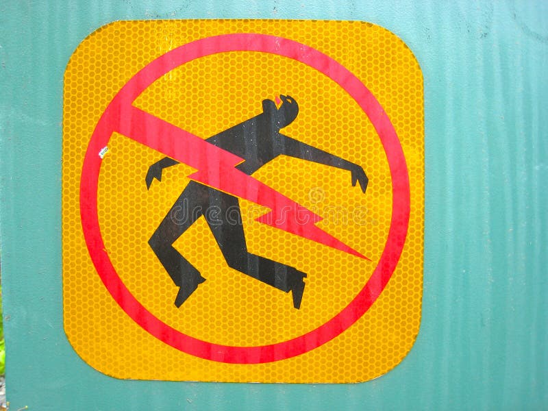 Danger electrocution sign stock photo. Image of electricity - 41887296