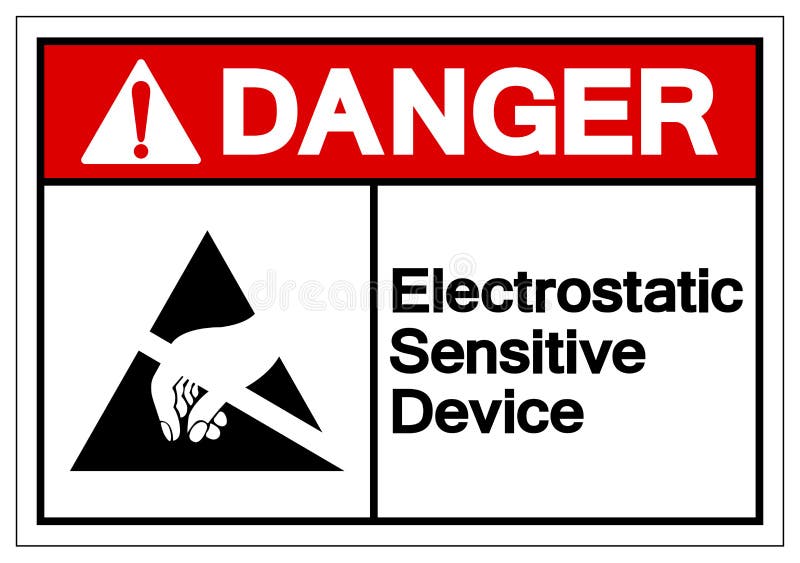 Set of Electrostatic Sensitive Device ESD Collection Symbol Sign ...