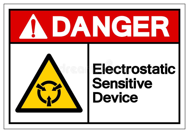 Set of Electrostatic Sensitive Device ESD Collection Symbol Sign ...