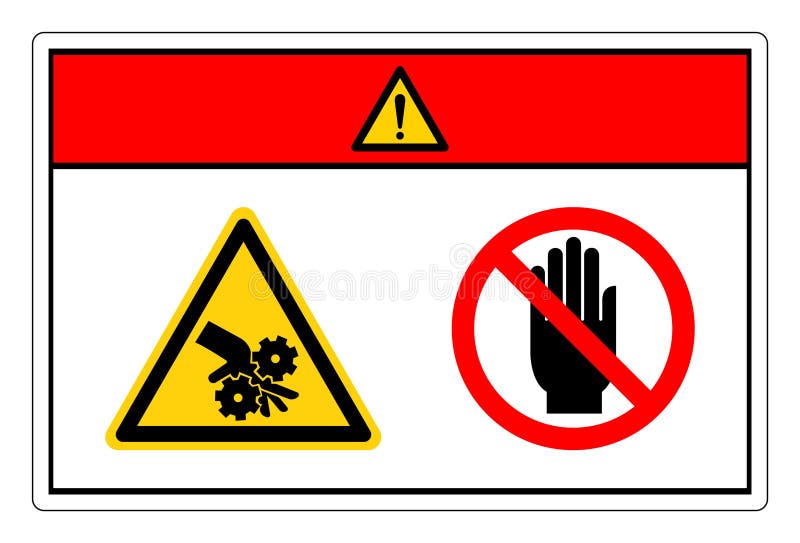 Danger Entanglement of Hand Rotating Shaft Do Not Remove Guard Symbol ...