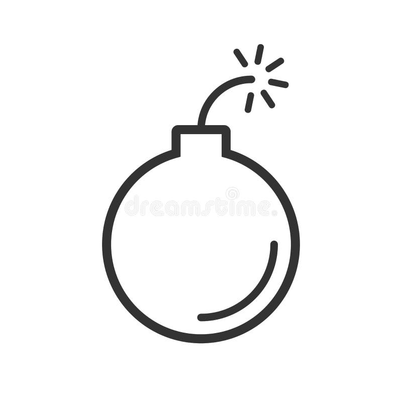 Explosive Bomb Icon in Black Line Style Icon, Style Isolated on White ...