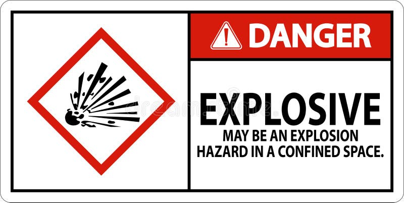 Danger Explosive GHS Sign on White Background Stock Vector ...