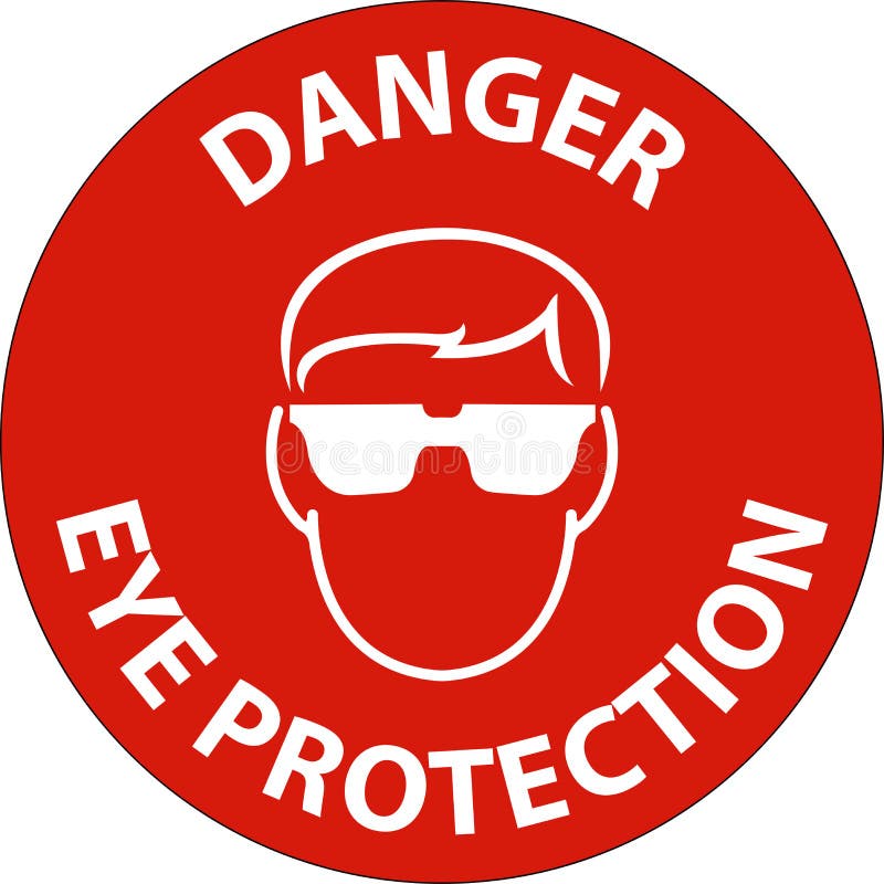 Danger Eye Protection Area Symbol Sign on White Background Stock Vector ...
