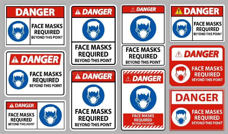 Danger Face Mask Required Symbol Sign,Vector Illustration, Isolated on ...