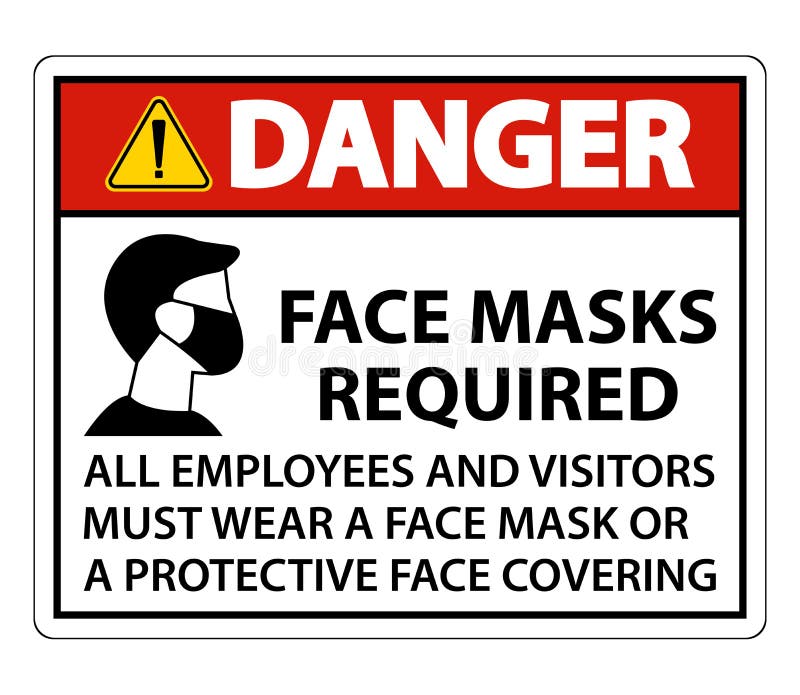 Danger Face Mask Required Symbol Sign,Vector Illustration, Isolated on ...