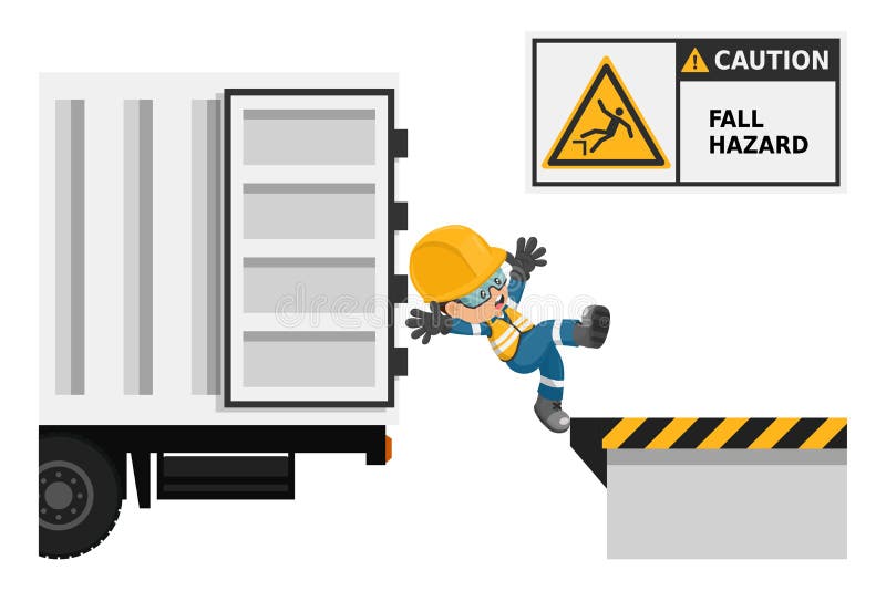 Danger of Falling at Different Levels in Loading Docks. Fall Hazard ...
