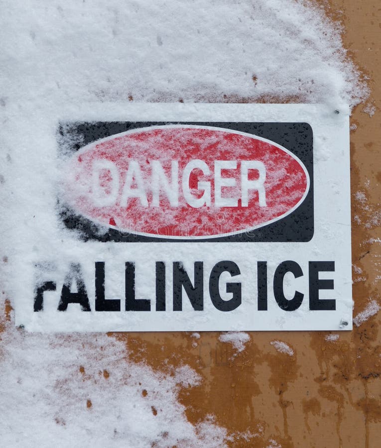 Danger Falling ice sign stock photo. Image of ottawa - 70080976
