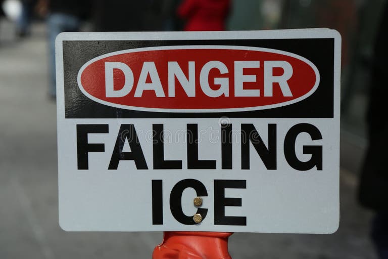 Danger Falling Ice sign stock photo. Image of forbidden - 88794608