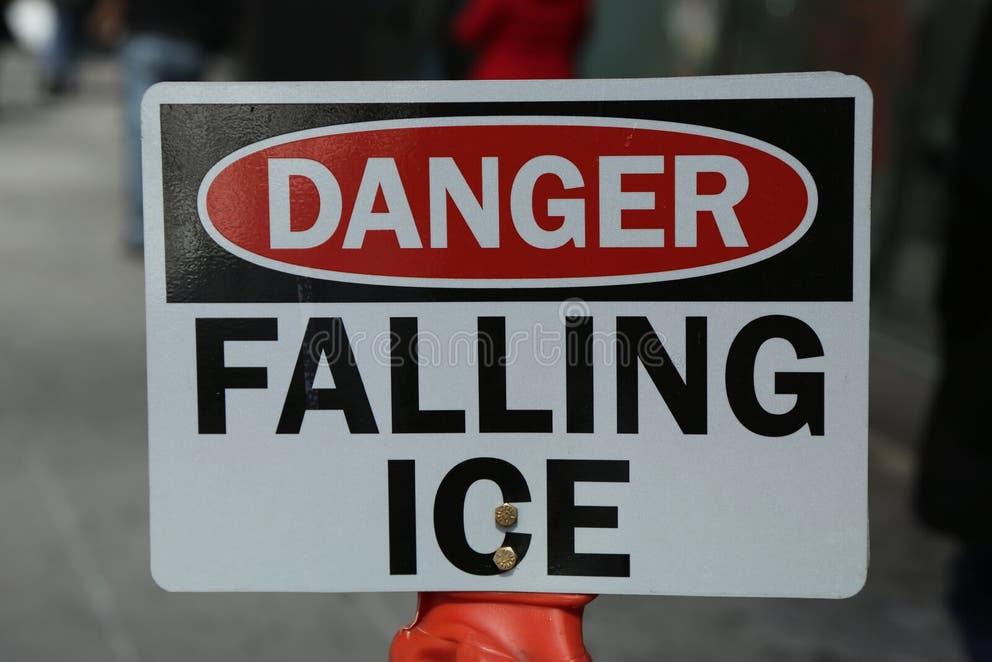 Danger Falling Ice sign stock photo. Image of forbidden - 88794608