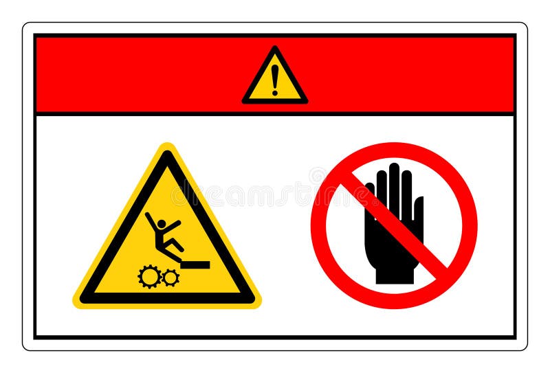 Danger Falling of Moving Machinery Hazard Do Not Touch Symbol Sign ...