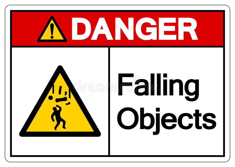 Danger Falling Objects Symbol, Vector Illustration, Isolated on White ...