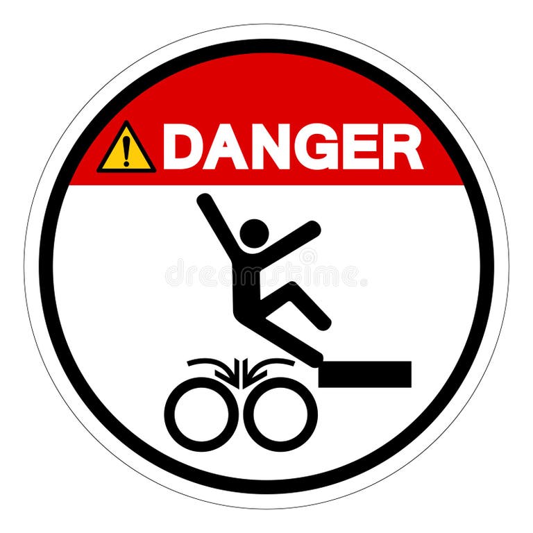Danger Falling of Rollers Hazard Symbol Sign, Vector Illustration ...