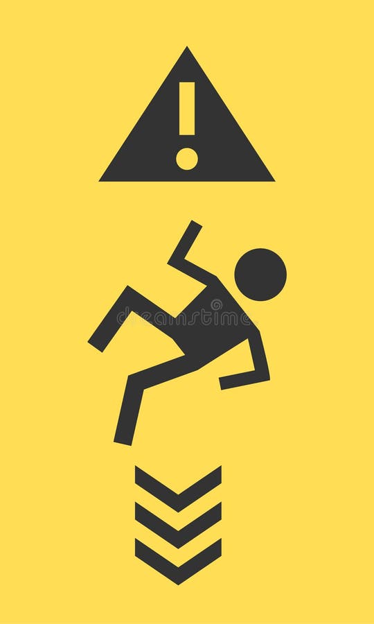 Danger falling zone stock vector. Illustration of warning - 298422452