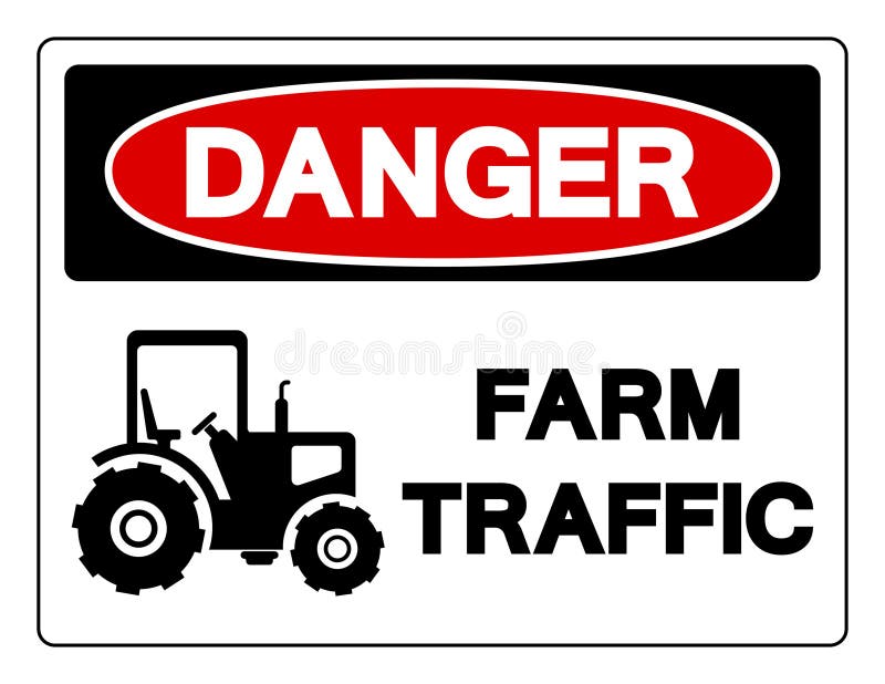 Danger Farm Traffic Symbol Sign, Vector Illustration, Isolate on White ...