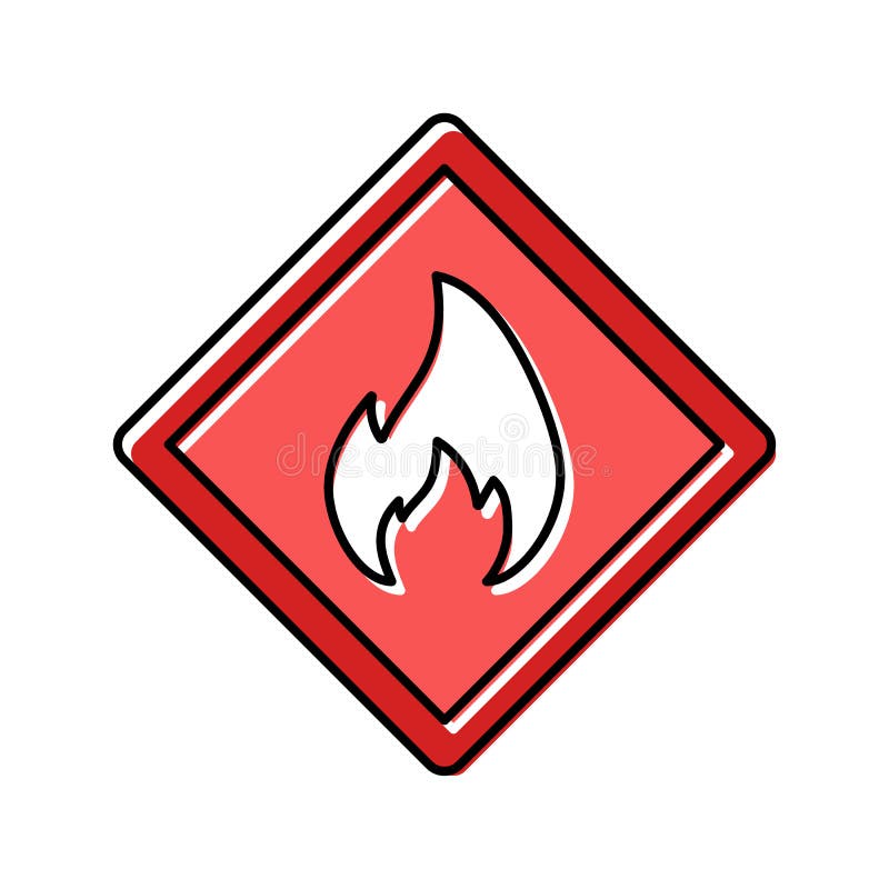 Danger Fire Color Icon Vector Illustration Stock Vector - Illustration ...