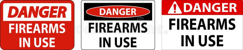 Danger Firearms Allowed Sign Firearms in Use Stock Vector ...