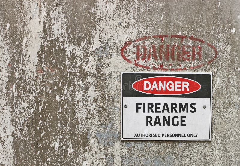 Sign For The Shooting Range. Shooting A Gun Stock Photo - Image of ...