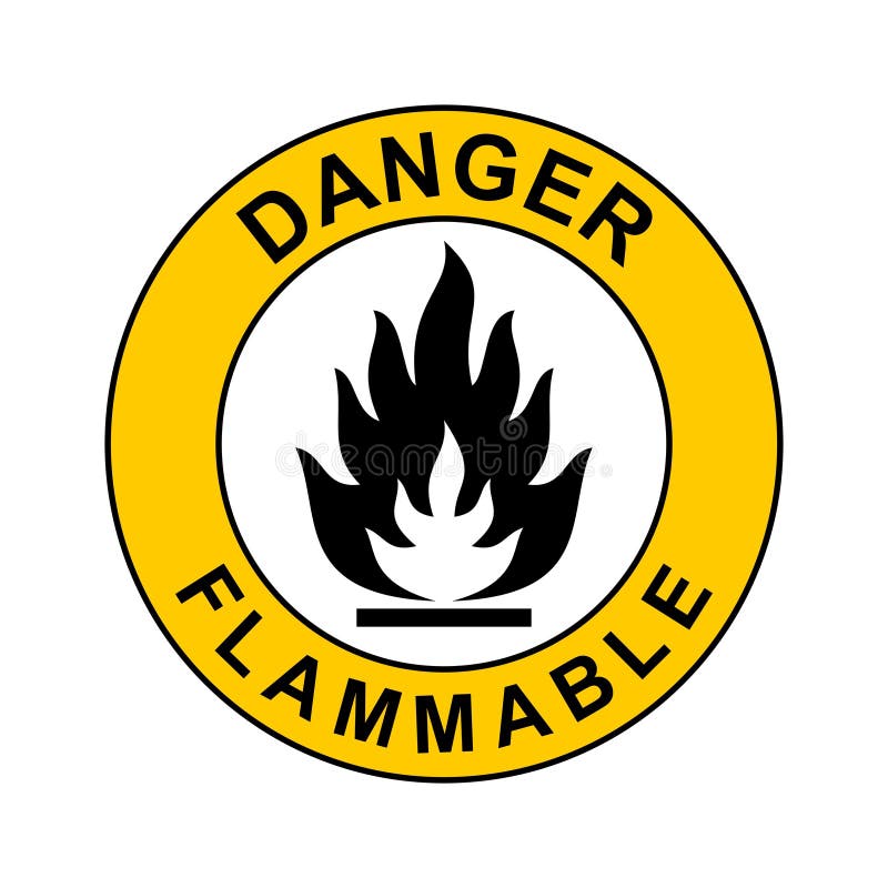 Danger Flammable Liquid Sign on White Background. GHS Hazard Pictogram ...