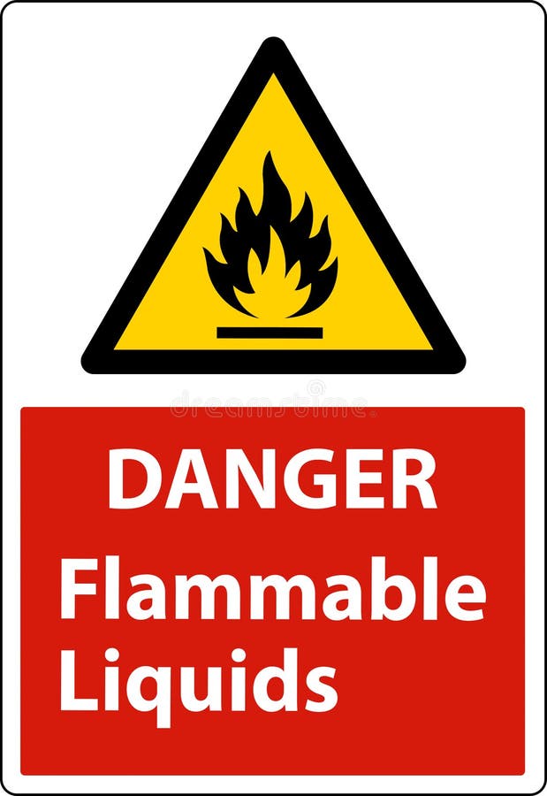 Danger Flammable Liquid Sign on White Background. GHS Hazard Pictogram ...