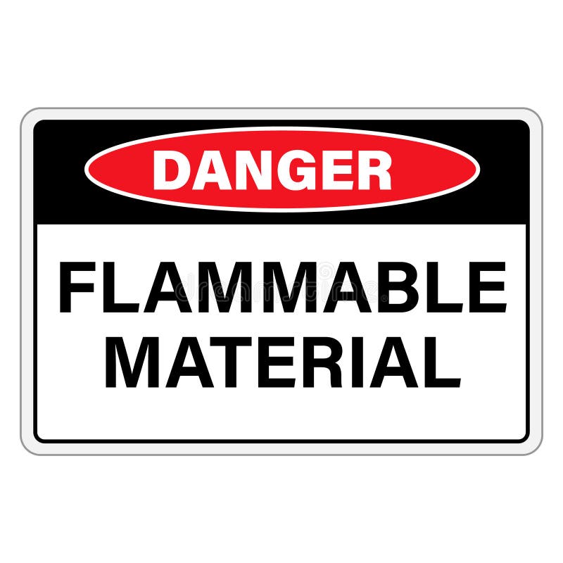 Flammable Material Warning Label, International Flammable Material ...