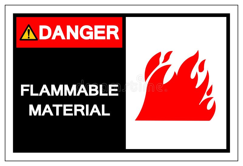 Danger Flammable Material Symbol Sign ,Vector Illustration, Isolate on ...