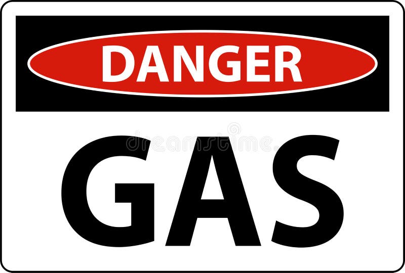 Danger Flammable Sign GAS on White Background Stock Vector ...