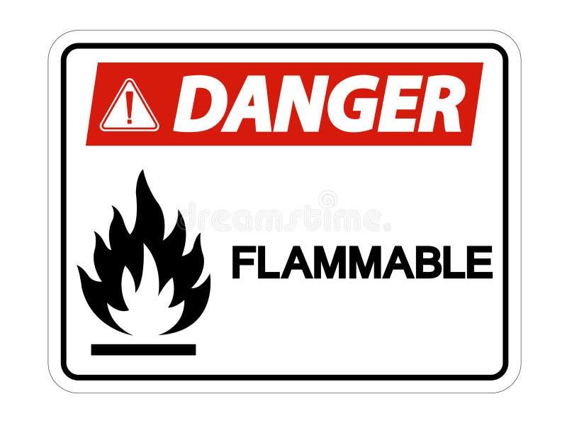 Danger Flammable Symbol Sign Isolate on White Background,Vector ...