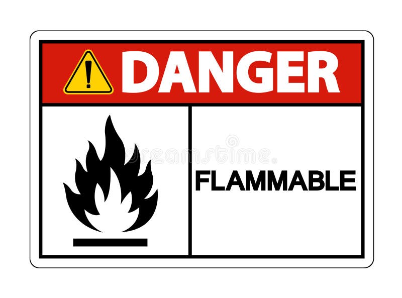Danger Flammable Symbol Sign Isolate on White Background,Vector ...