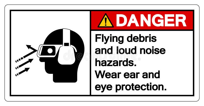 Caution Flying Debris Symbol Sign, Vector Illustration, Isolate on ...