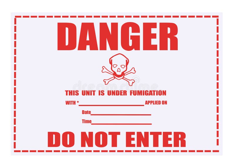Danger Fumigation Waning Label Stock Illustration - Illustration of ...
