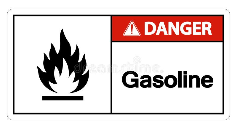 Danger Gasoline Symbol Sign on White Background Stock Vector ...
