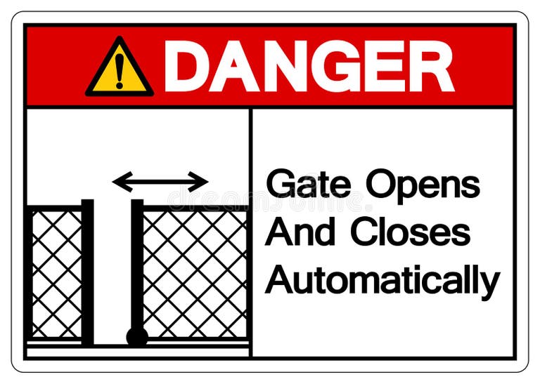 Danger Gate Opens and Closes Automatically Symbol Sign, Vector ...