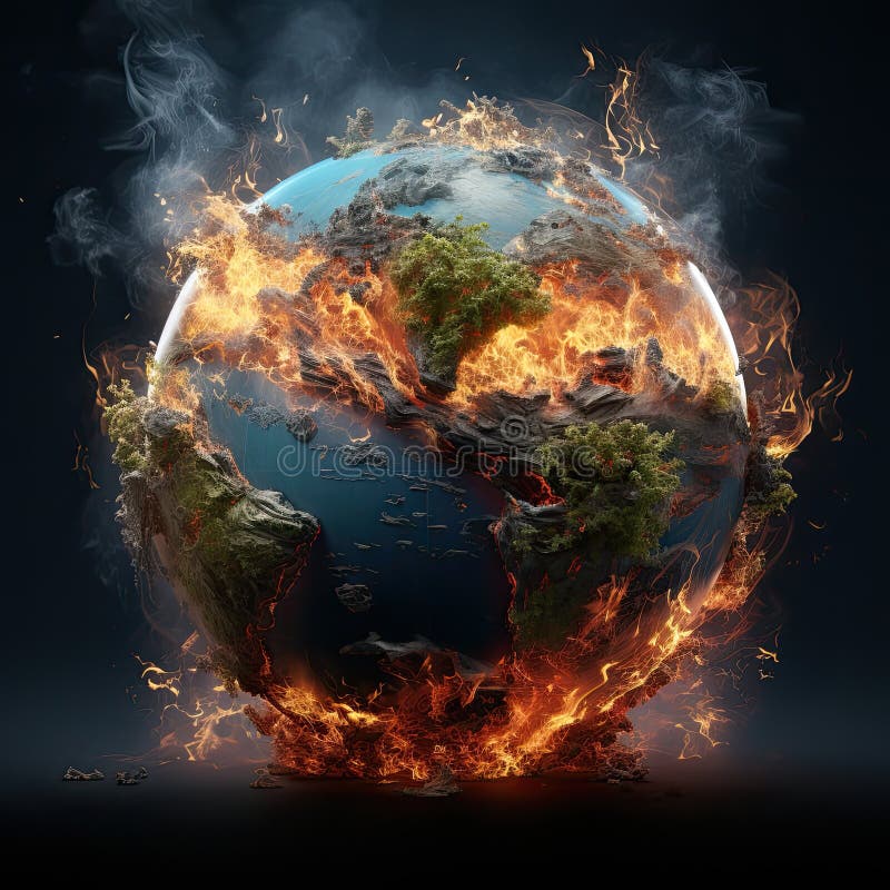 The Danger of Global Warming and Climate Changes Stock Illustration ...