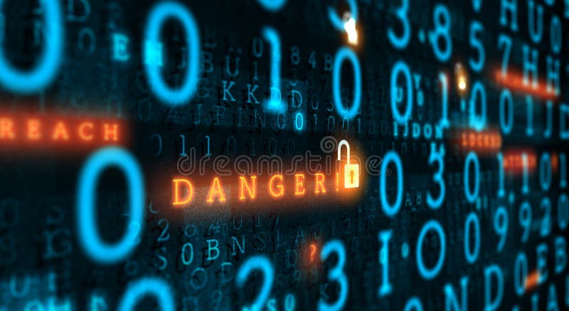 Danger of hack attack stock photo. Image of digital - 129996742