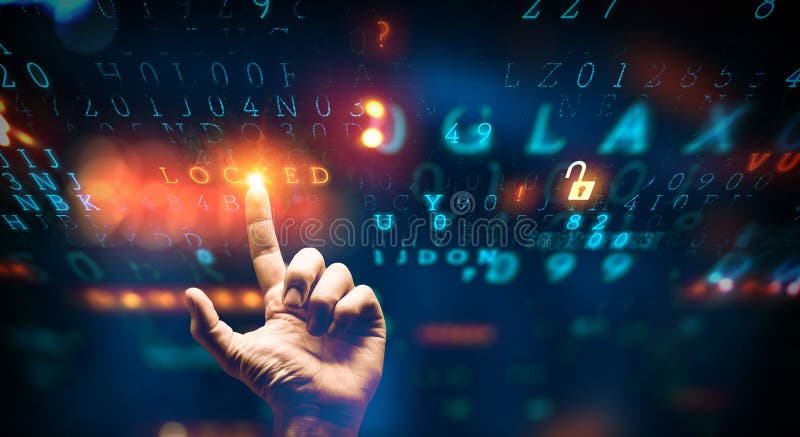 Danger of hack attack stock photo. Image of creation - 129068758