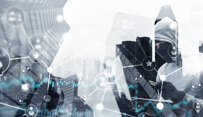 Danger of hack attack stock image. Image of city, cyberspace - 123349437