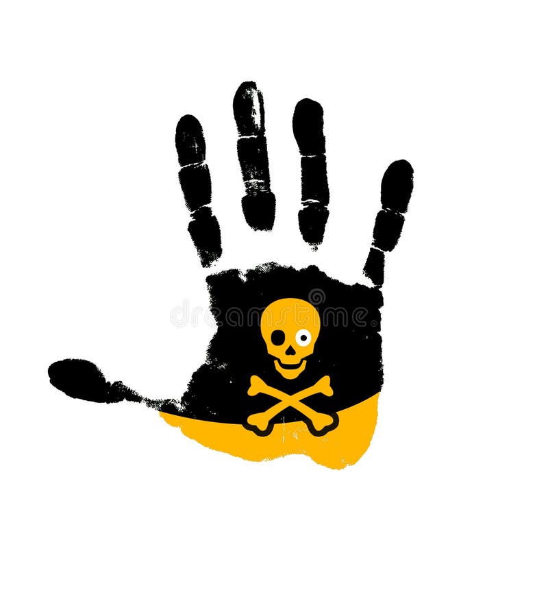Danger Hand stock illustration. Illustration of symbols - 3969043