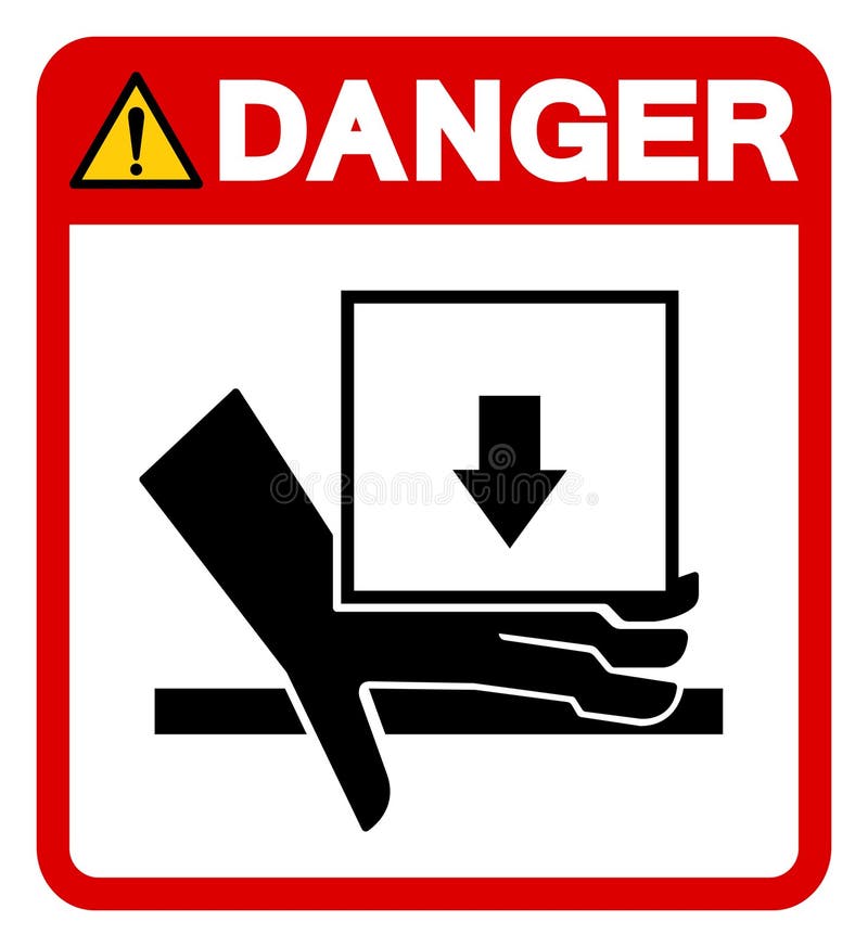 Danger Hand Crush Force from Above Symbol Sign, Vector Illustration, Isolate on White Background ...