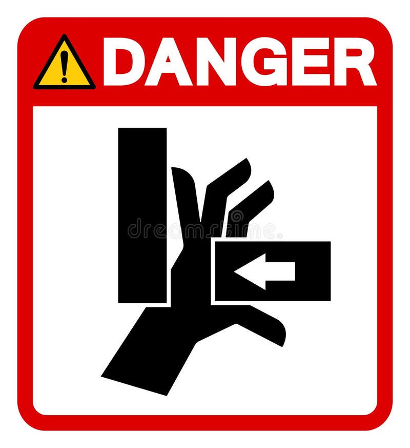 Danger Hand Crush Force from Right Symbol Sign, Vector Illustration ...