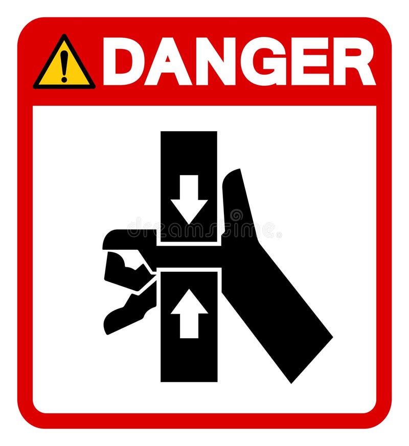 Danger Hand Crush Force from Top and Bottom Symbol Sign, Vector ...