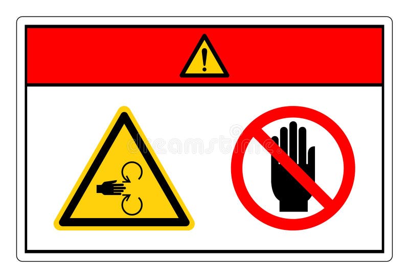 Danger Hand Crush of Rotating Hazard Do Not Touch Symbol Sign, Vector ...