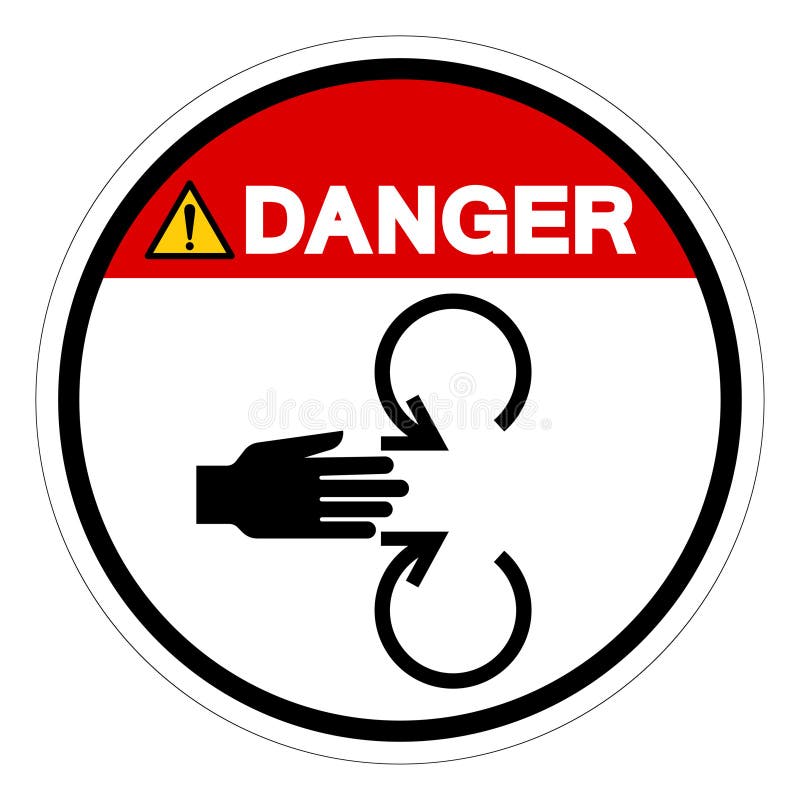Danger Hand Crush of Rotating Hazard Guard Symbol Sign, Vector ...