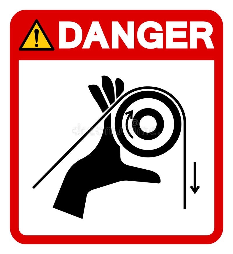 Danger Hand Entanglement Rollers Symbol Sign, Vector Illustration ...