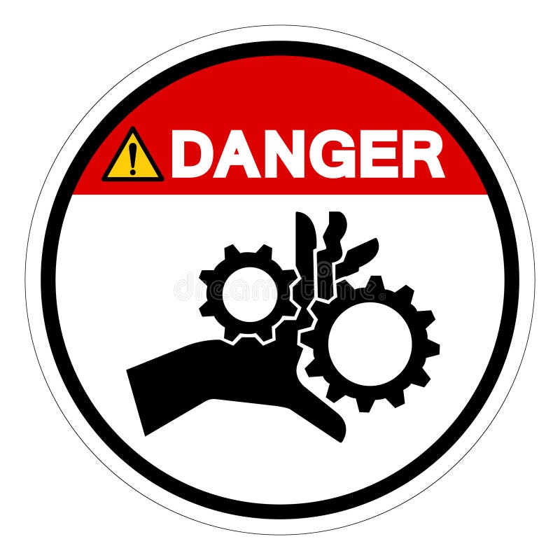 Danger Hand Entanglement Rotating Gears Symbol Sign, Vector ...